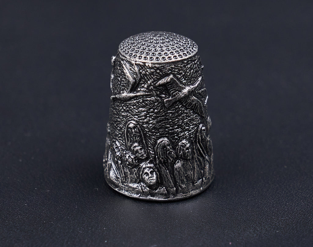 Thimble Cast In Pewter, Theme, Woman, Group Of People, Birds Fly Above ...