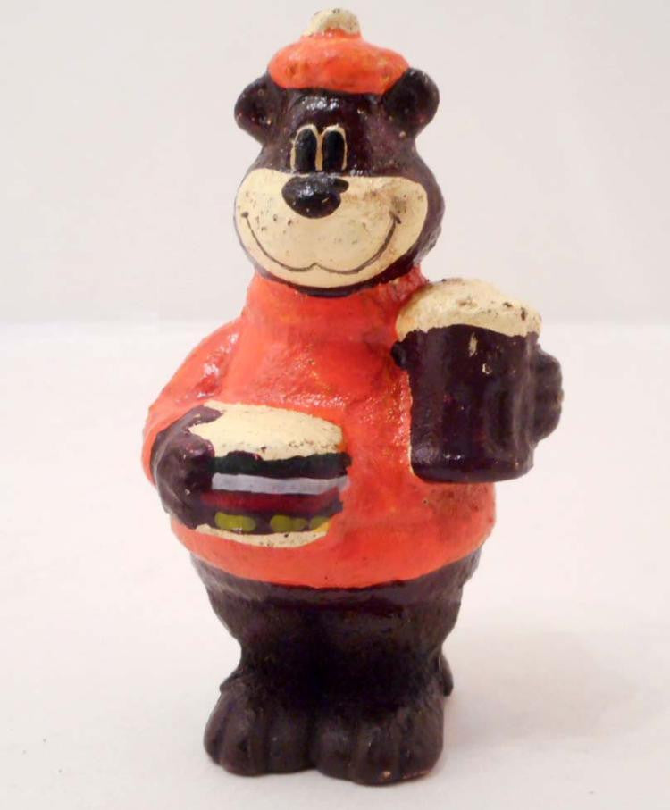 A&W Root Beer Bear Mascot Bank, Holding a Burger and Mug, Cast Iron ...