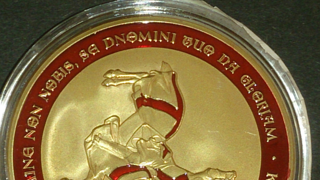 The Knights Templar Commemorative Coin, The Red Horsemen In Red & Gold ...