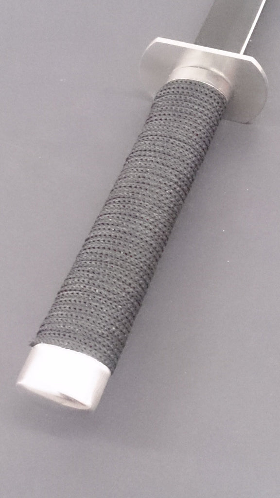 Japanese Chokuto Straight Sword, Stainless Steel, Black Robed Handle ...