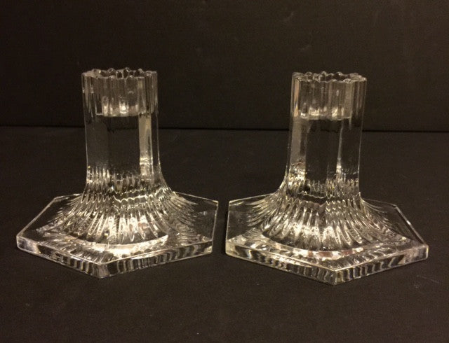 Tiffany and Co Cut Crystal Candlestick Holders, a Pair, Early, Signed ...
