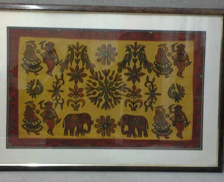 Hand Stitched Embroidery Human Animal Figures India - Vintage ...