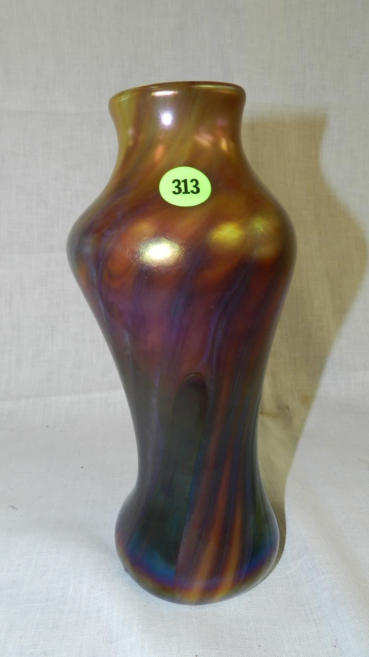 Louis Comfort Tiffany Favrile Studio Glass Vase, Marked LCT & Favrile ...