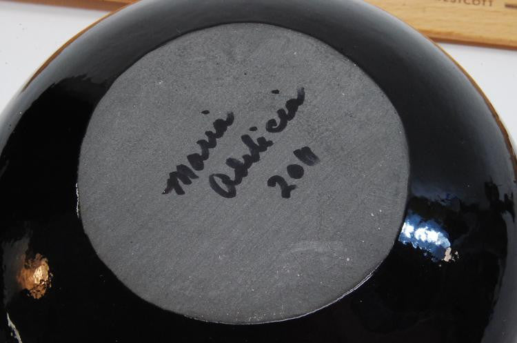 Pot, Blackware Pottery, Bear Paw Design, Signed, Juan Pueblo Mexico ...