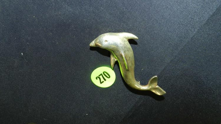 Sterling Silver Dolphin Brooch Pin. – Roadshow Collectibles