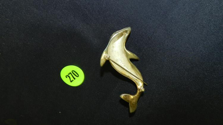 Sterling Silver Dolphin Brooch Pin. – Roadshow Collectibles