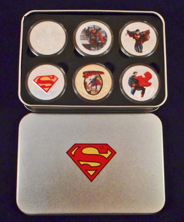 Superman Commemorative Collectors Coin Set Of Six, with Display Box ...
