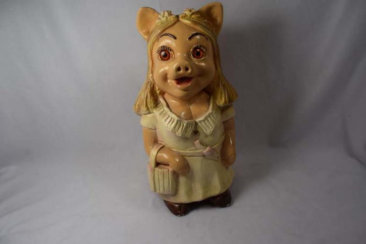 Pig Still Bank Ceramic, Female Pig, Smiling, Wide Eyes, Dimples, Purse ...
